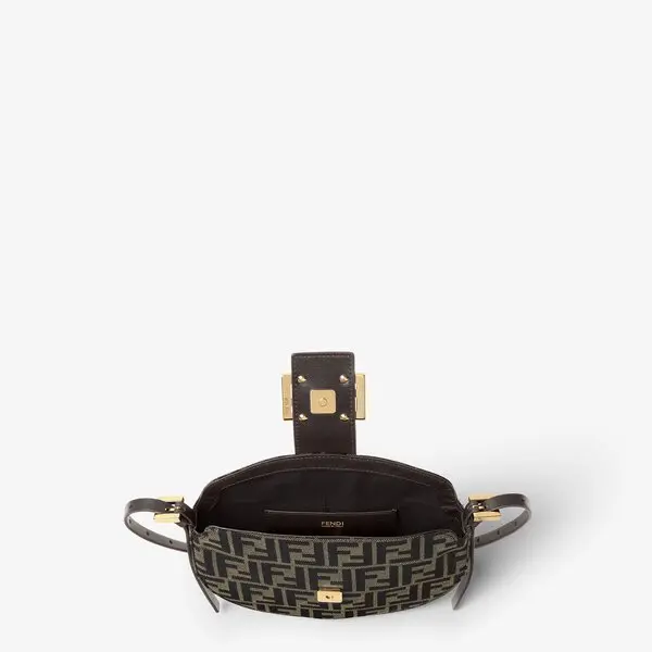 Fendi Croissant Bag Ff Zucca Jacquard And Leather Bag